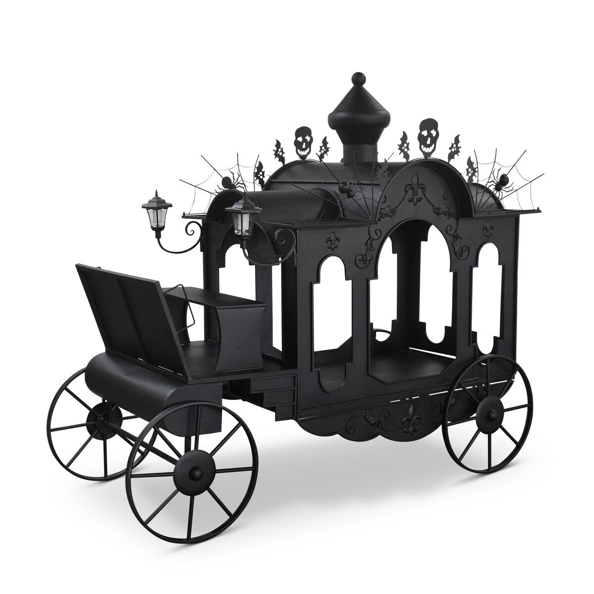 85.5"L Metal Antique Style Carriage with Solar Lighted Lantern – Dunn ...