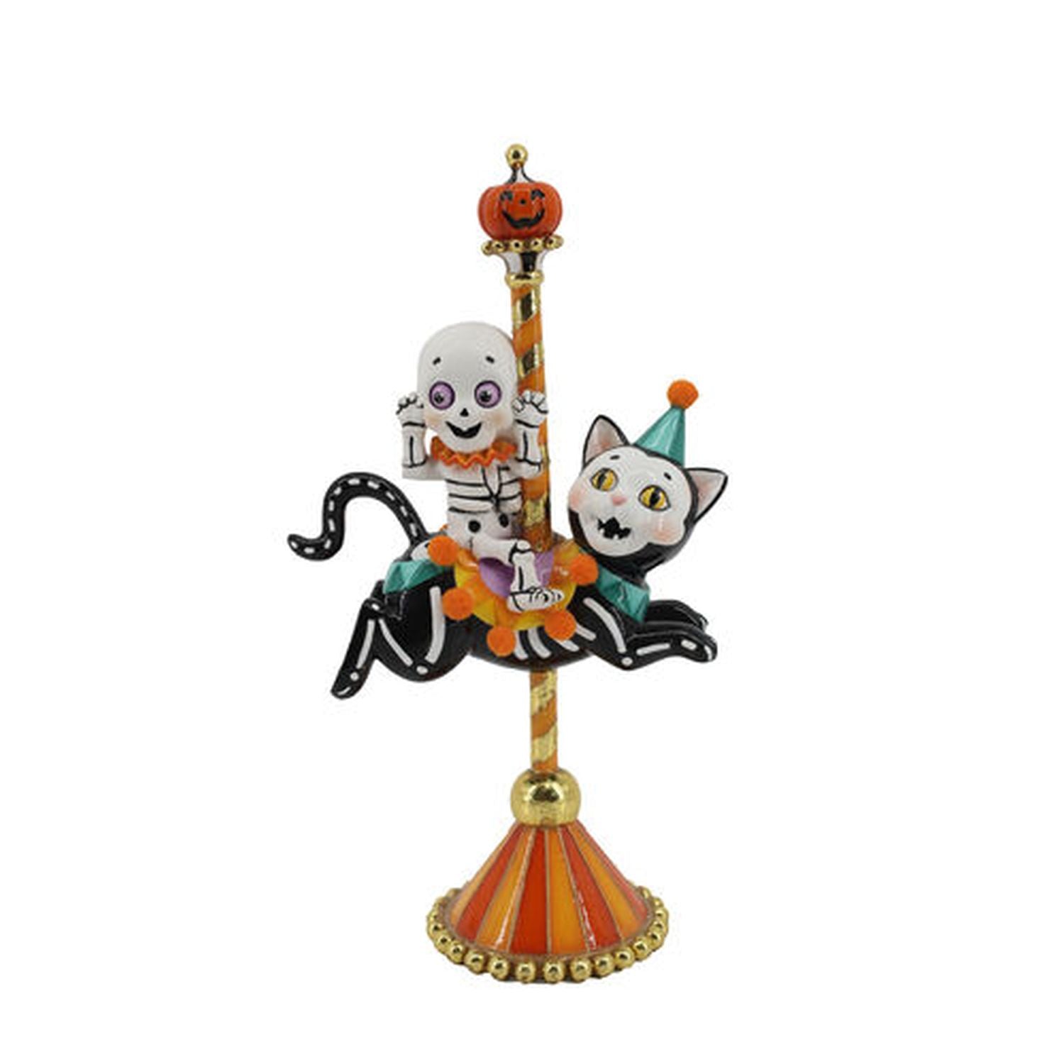 Halloween Carnival 11" Skull On Cat Carousel – Dunn Deals Home Decor ...