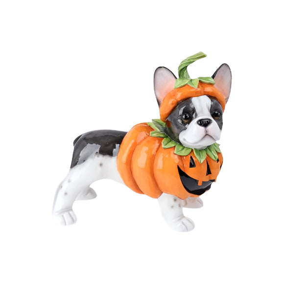 17" Resin Halloween Costume Pumpkin Frenchie Dog – Dunn Deals Home ...