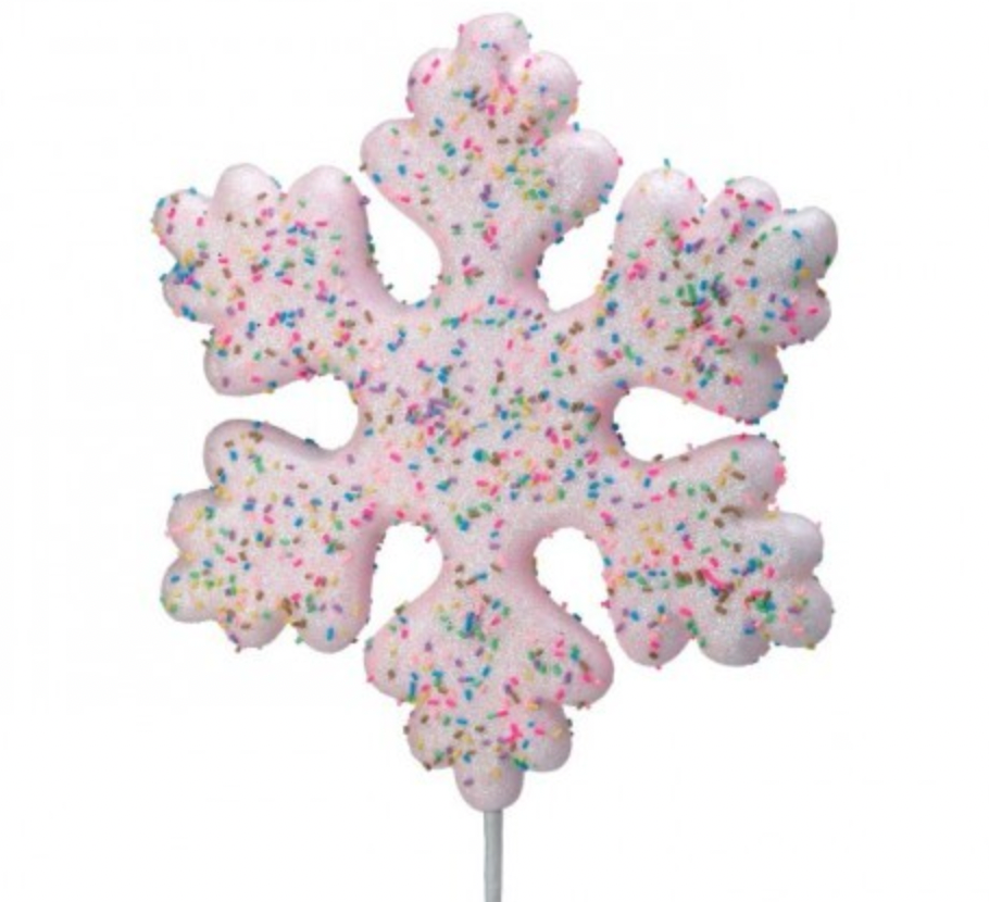 SANTA'S SWEET SHOPPE COLLECTION 25" GLITTER SNOWFLAKE PICK W/SPRINKLES ...