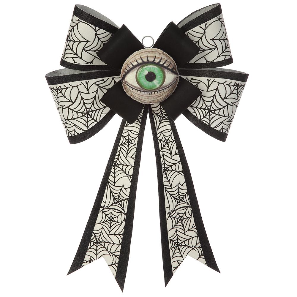 25" Spider Web Bow Wall Decor With Eye Black White – Dunn Deals Home ...