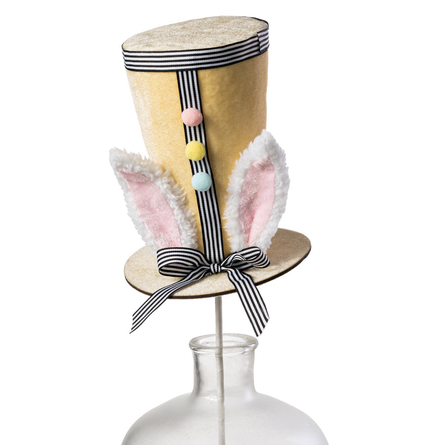 Mad Hatter Flocked Easter Rabbit Hat Pick 20" - Yellow – Dunn Deals ...