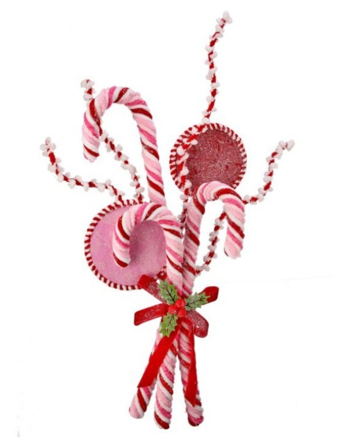 Santa's Sweet Shoppe Collection 20" Chenille Sweets Candy Bundle: Pink ...